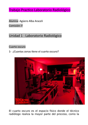 Cuarto oscuro y chasis radiografico - 1 ALUMNA: Rodríguez Barroso María ...
