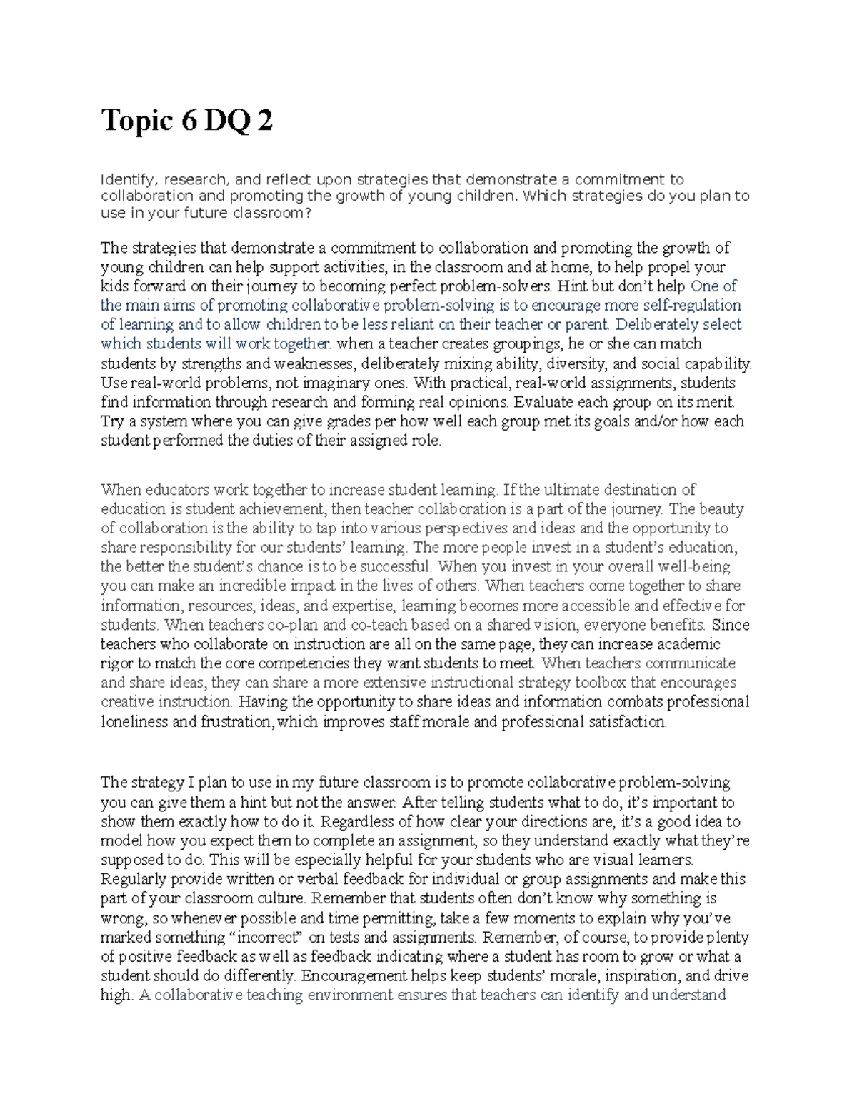 Topic 6 DQ 2 - n/a - Topic 6 DQ 2 Identify, research, and reflect upon ...