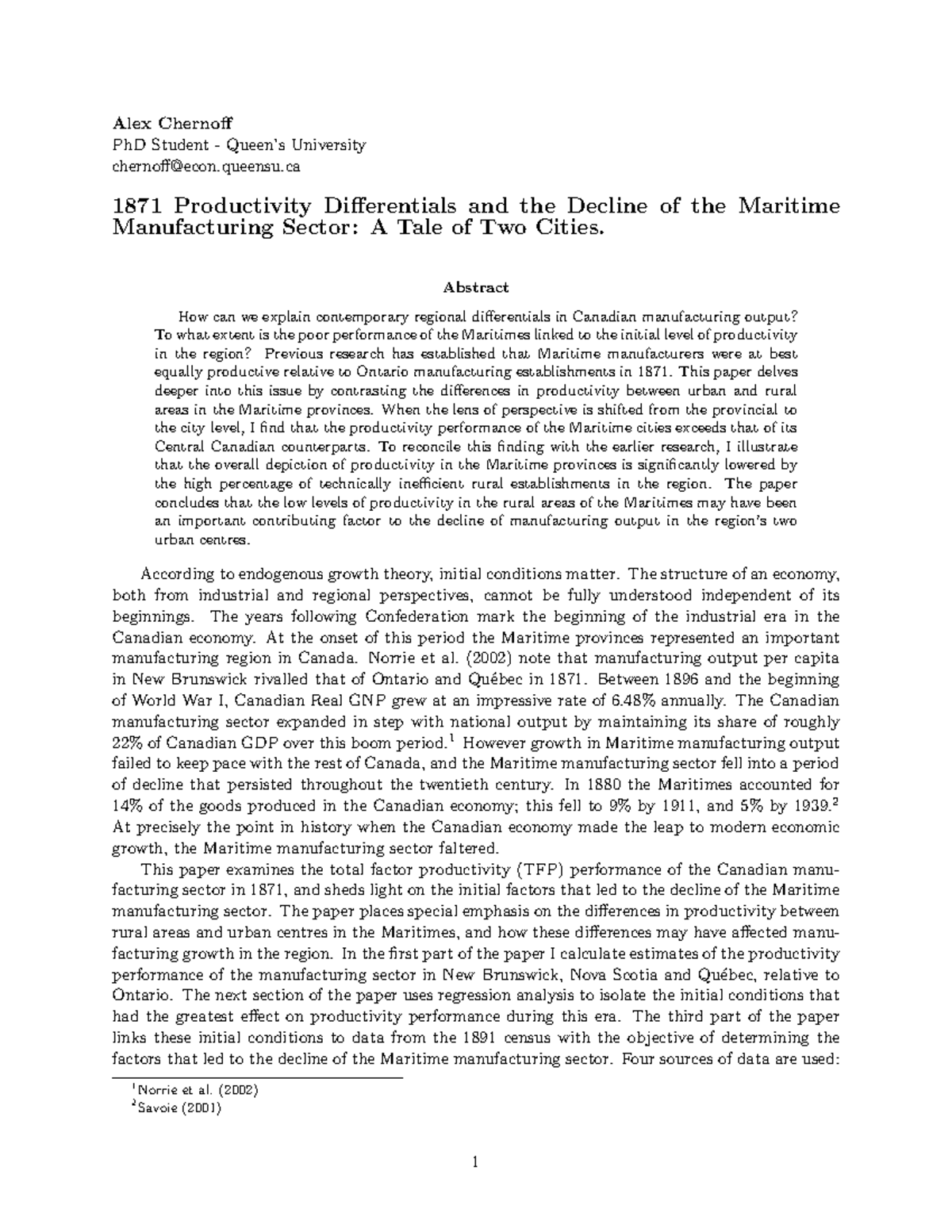 Chernoff 2013 CHEH 1871 Productivity and Decline of Maritime ...