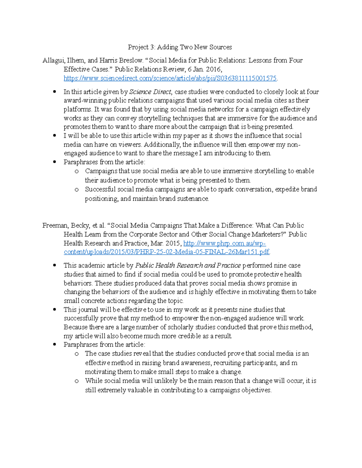 Adding Two New Sources - Project 3: Adding Two New Sources Allagui ...