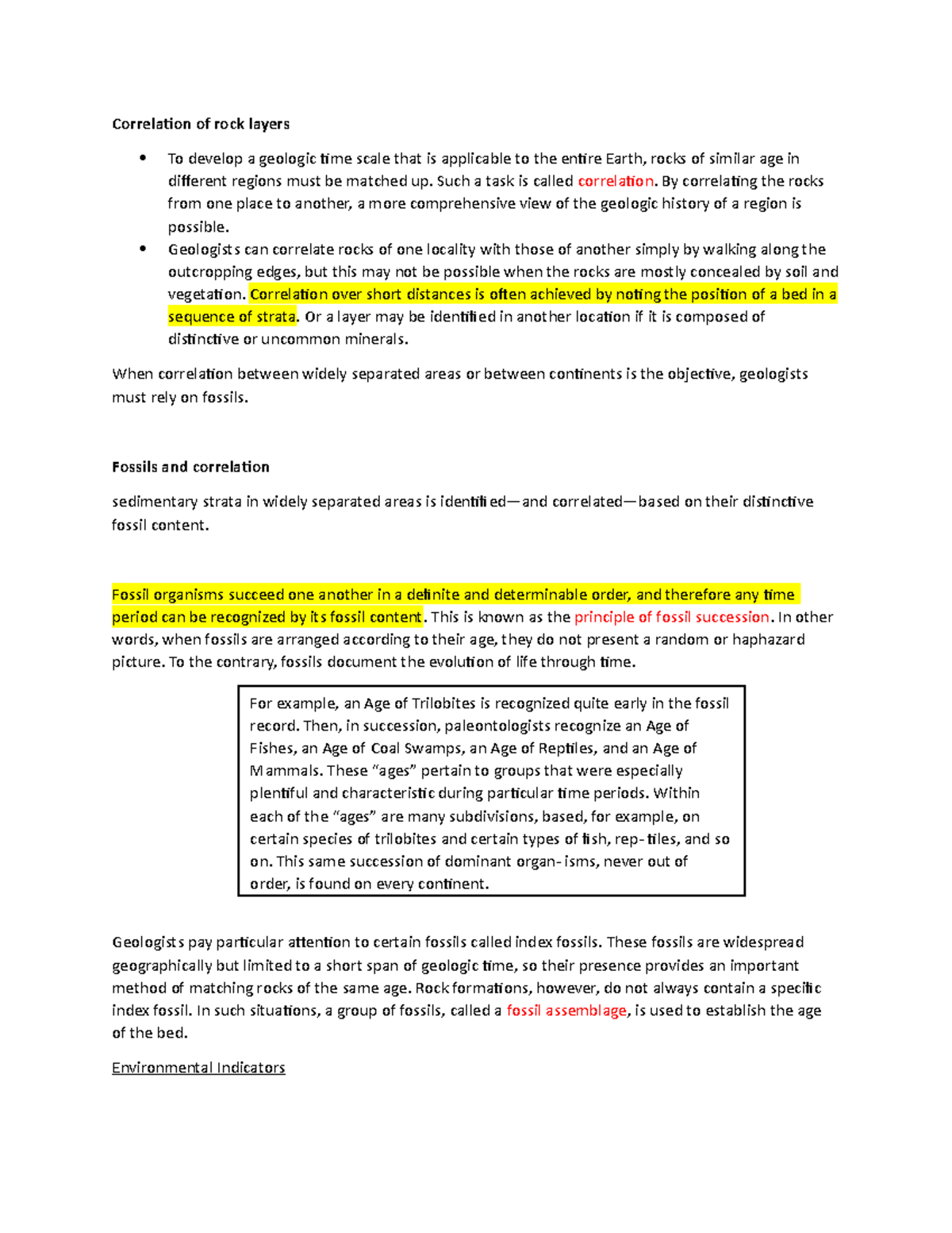 Correlation of rock layers - Such a task is called correlation ...
