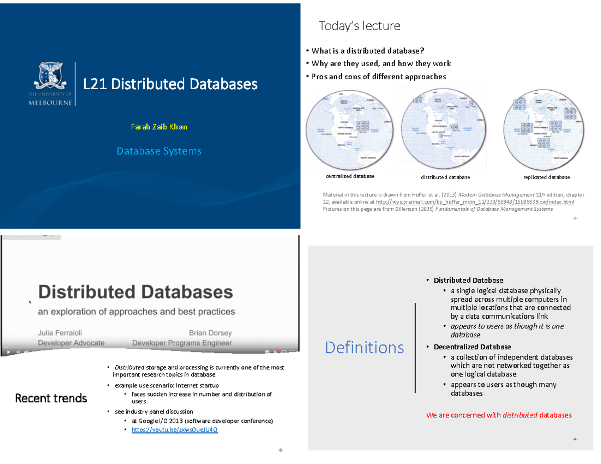 Lec21 Distributed Databases - Warning: TT: undefined function: 32 Warning: TT: undefined ...