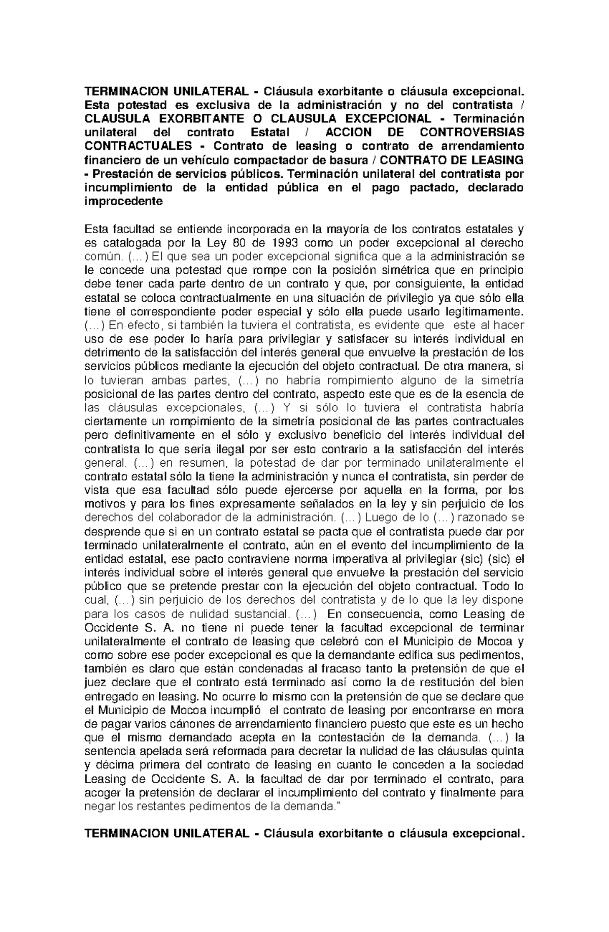 646 CE-Rad-25681 ( Terminacion Unilateral DE Contrato) - TERMINACION ...