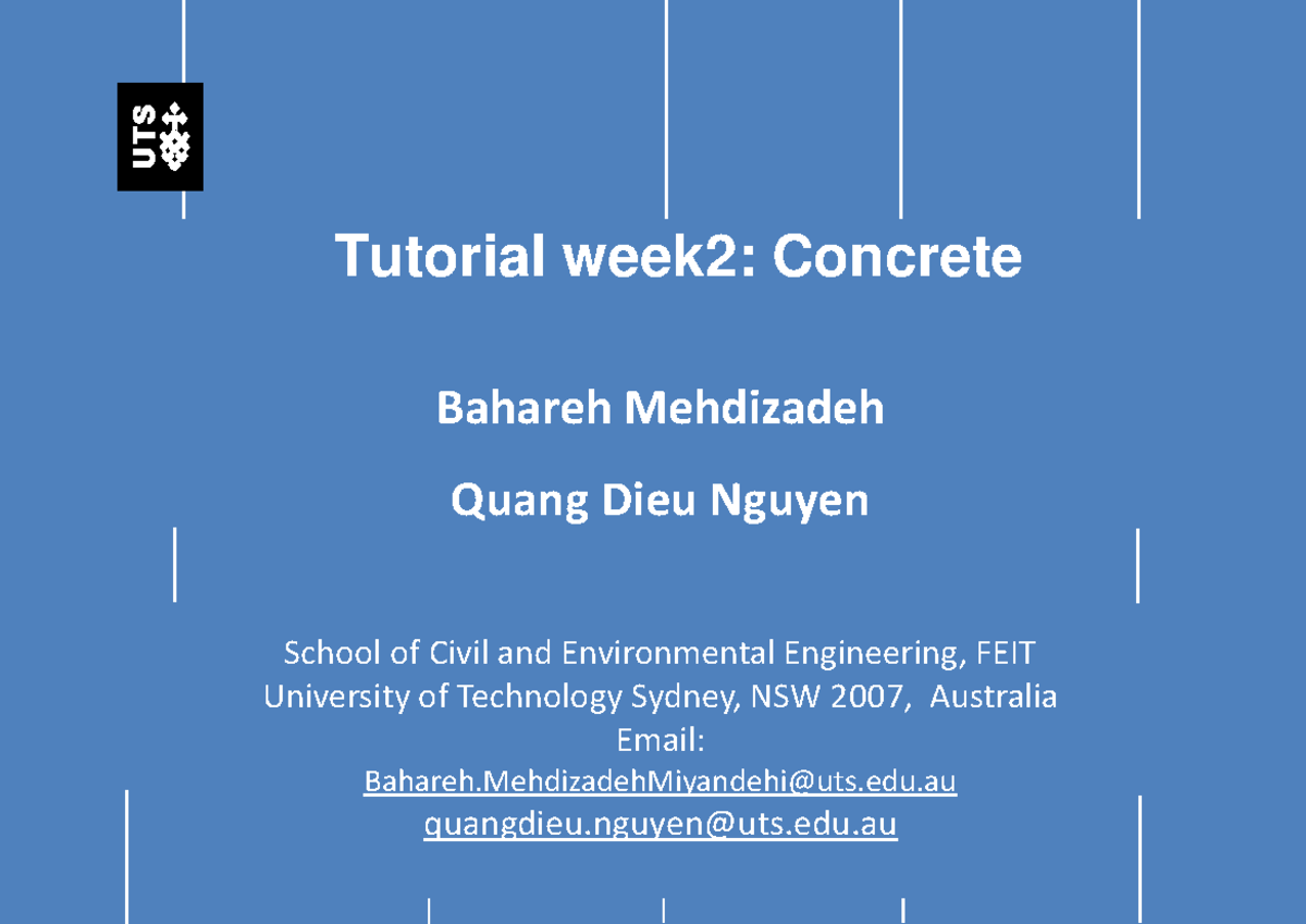 Tut2 - this is the tutorial 2 construction - Tutorial week2: Concrete ...