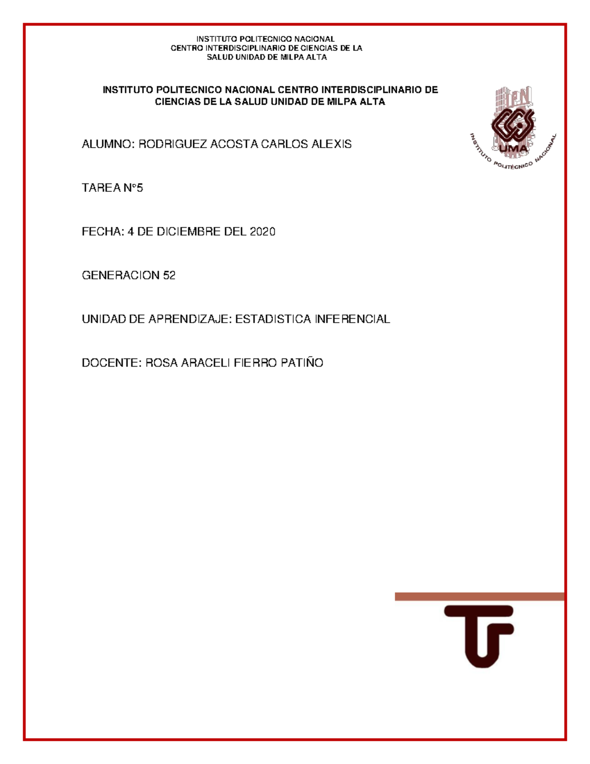 Tarea 5 Hipotesis asdfgg asdfg asdfgh - INSTITUTO POLITECNICO NACIONAL ...