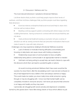 Week 5 wellness - paper - 5-2 Activity Reflection: Self Cindy Williams ...