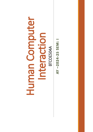 Human-Computer Interaction - Course: B. Tech. Branch : Computer ...