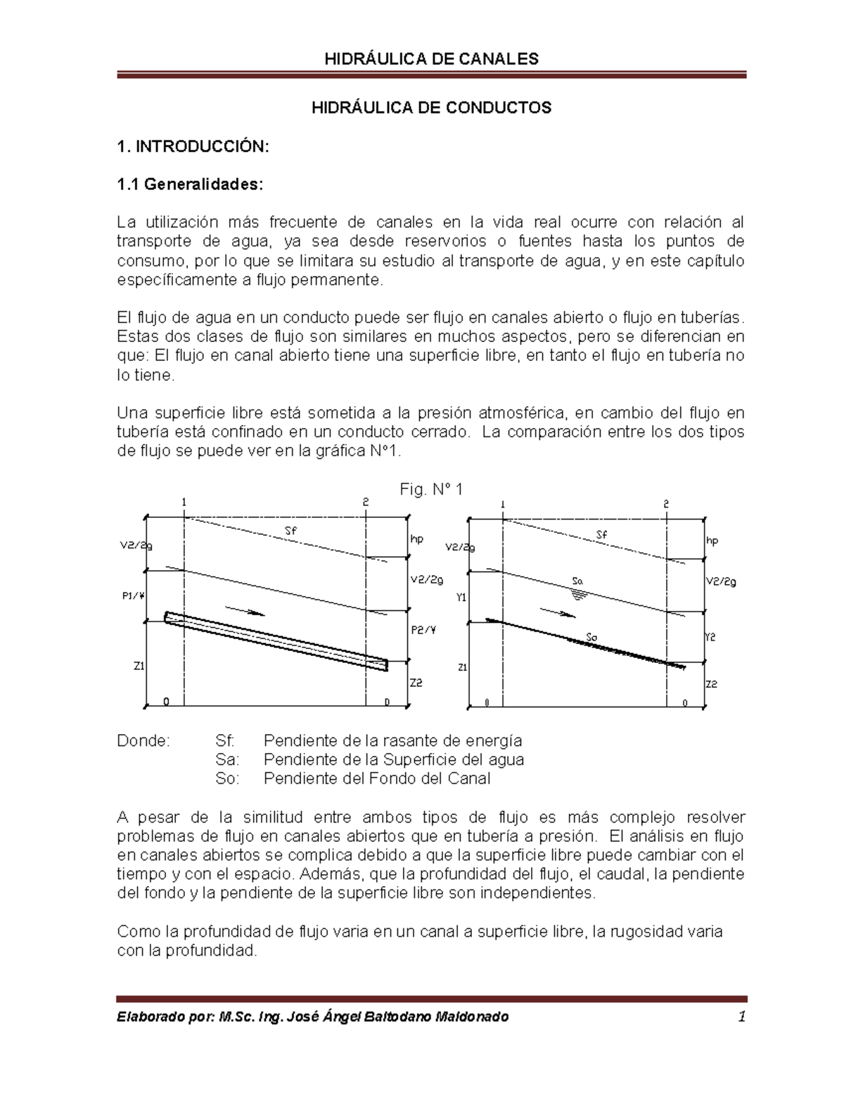 Hidraulica DE Conductos Canales - HIDRÁULICA DE CONDUCTOS 1 ...