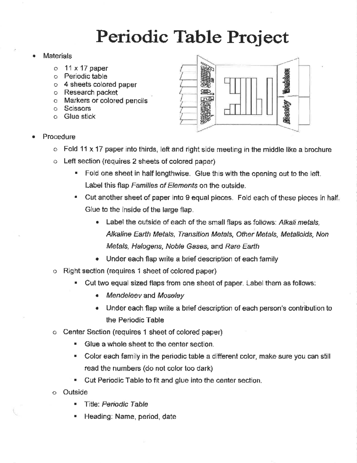 Explore - Periodic Table Foldable - ENGL 100 - Studocu
