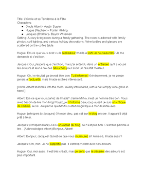 FRE 201 Rédaction #2 - French Composition 2 - FRE 201 Rédaction ...