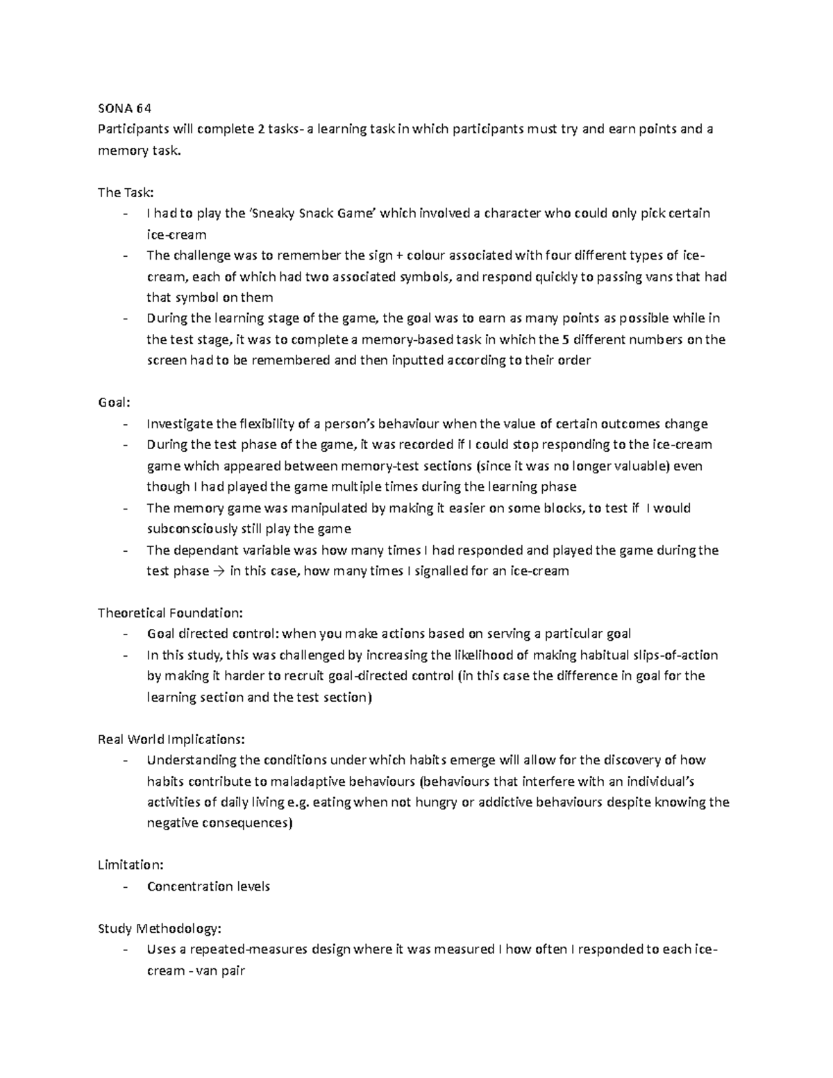 Tute study wk 5 - PSYC1001 - UNSW Sydney - Studocu