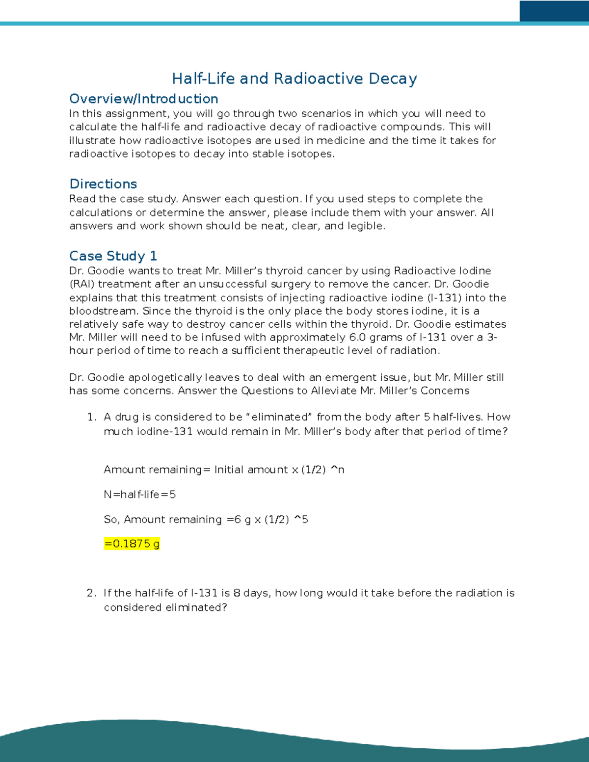Half-Life and Radioactive Decay - Half-Life and Radioactive Decay ...