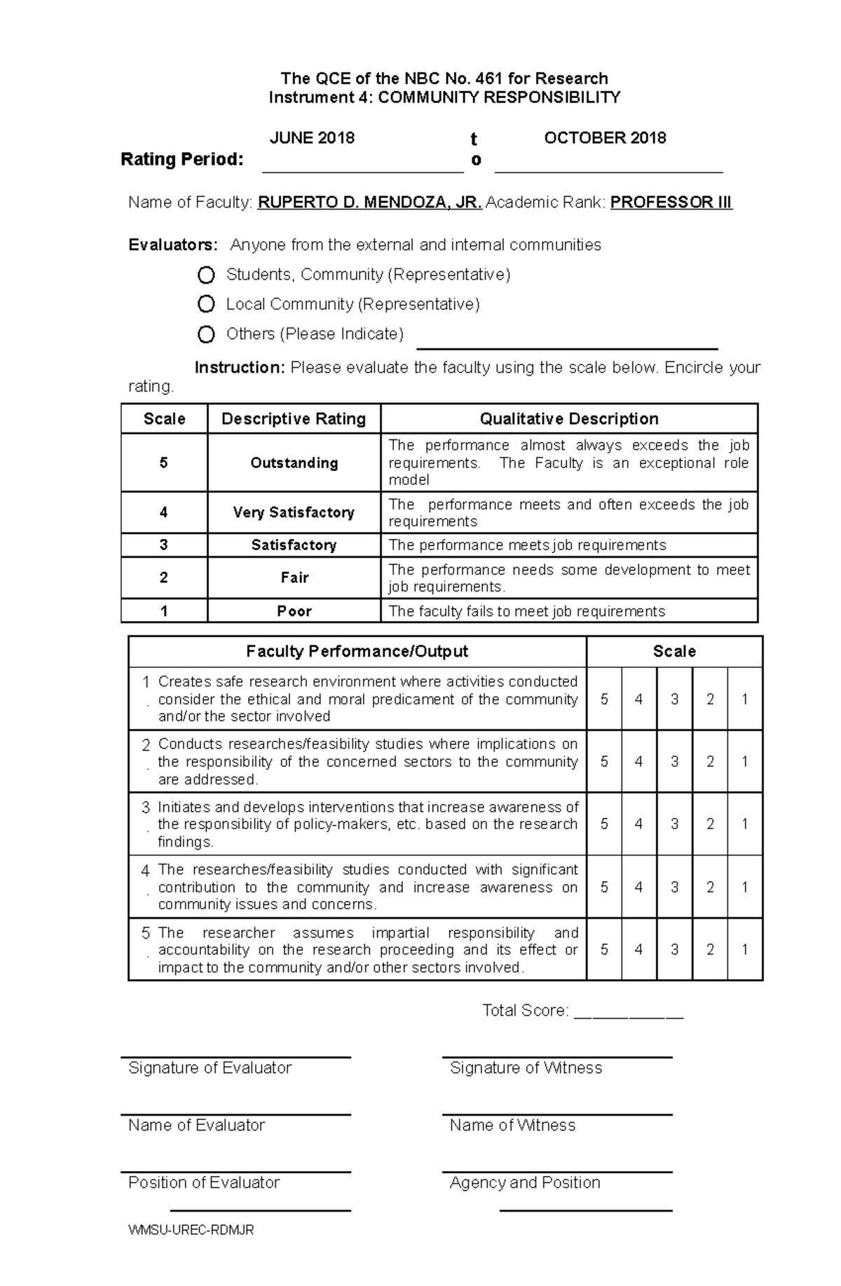 Top Sheet No.13 Research Instrument 4 Community Responsibility 5 ...