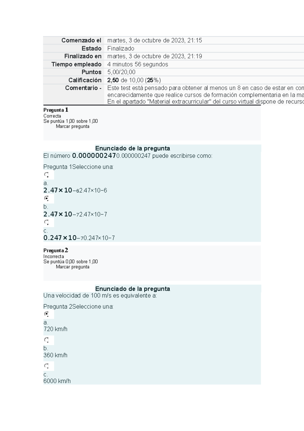 BFMA - Varios - Comenzado el martes, 3 de octubre de 2023, 21: Estado ...