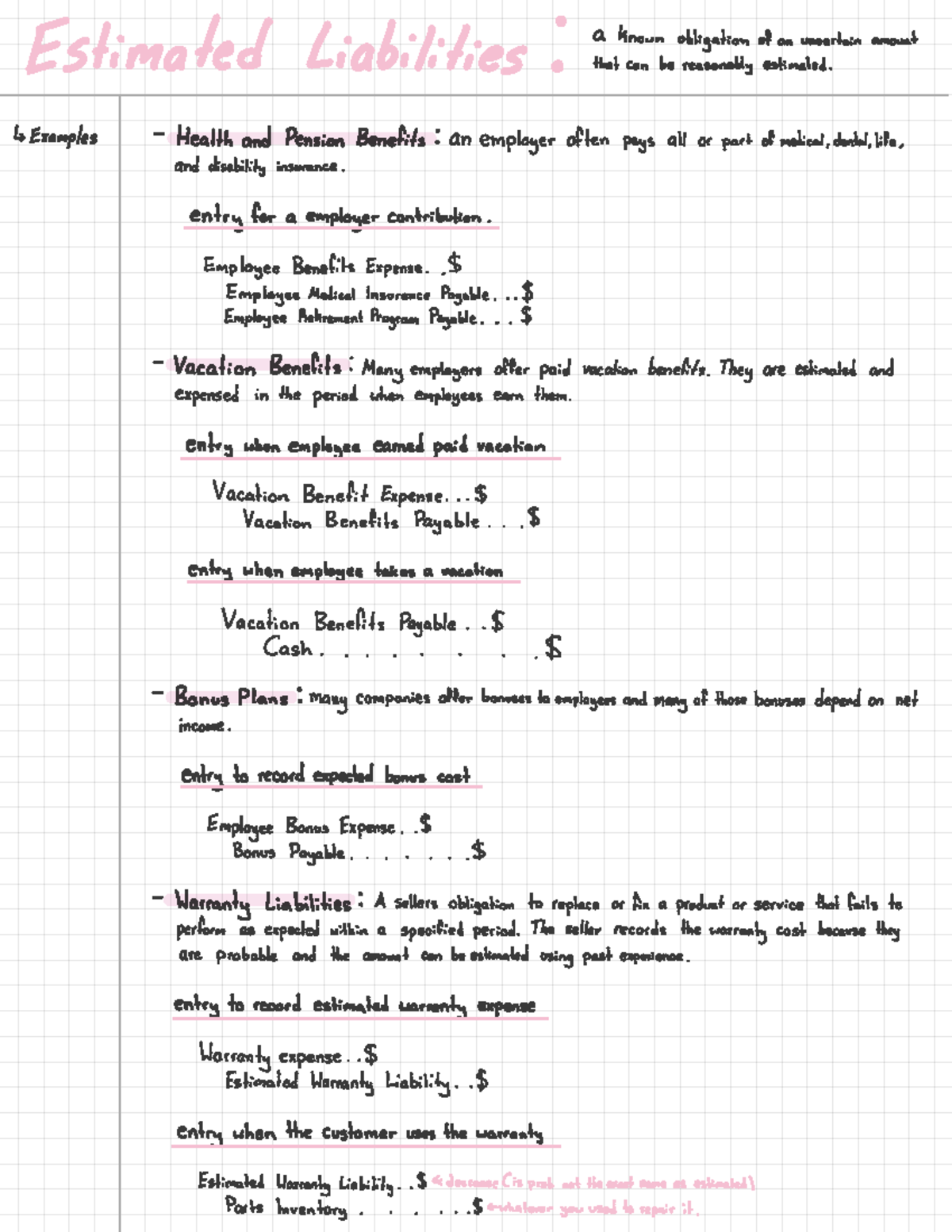 Estimated Liabilities and Examples - Estimated Liabilities: a ...