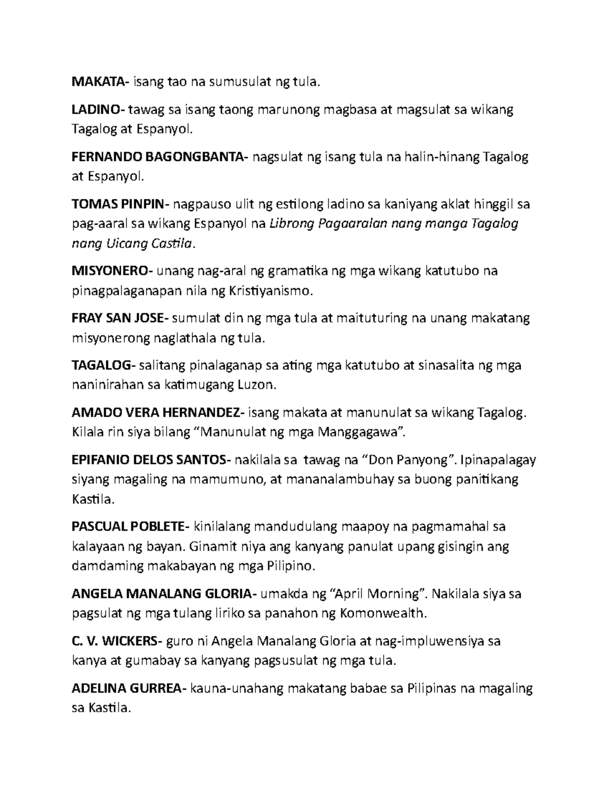 Major - ASDFGHJKL - MAKATA- isang tao na sumusulat ng tula. LADINO ...