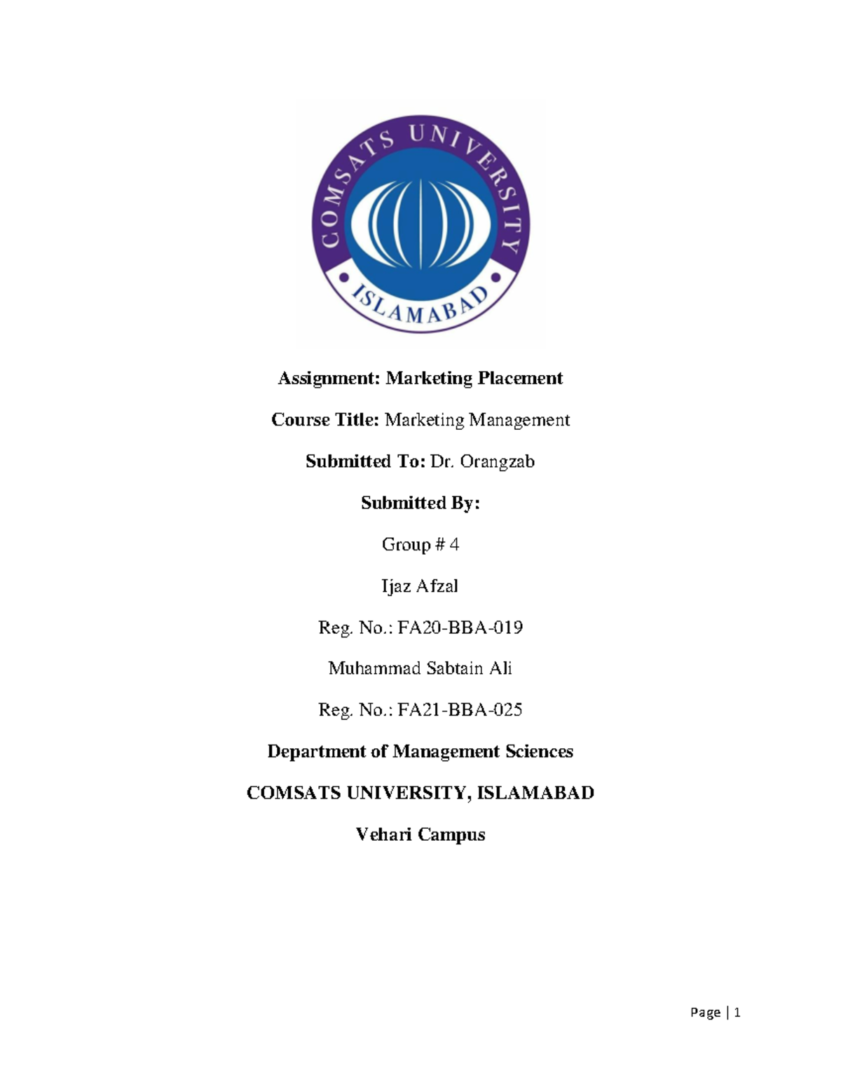 Marketing Management-Assignment 2 - Assignment: Marketing Placement ...