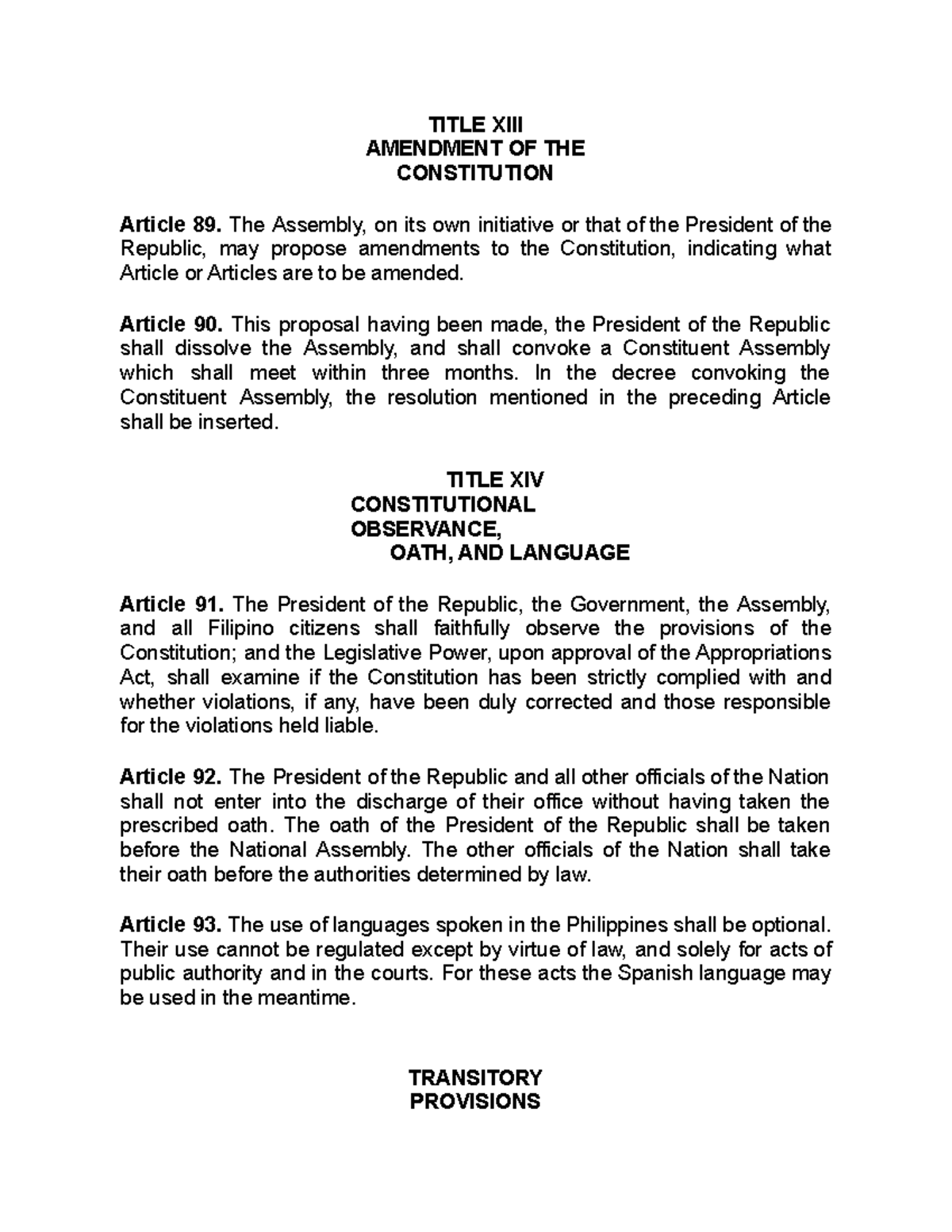 Title 13-14 - Teacher: Aage Benedict Maneja - TITLE XIII AMENDMENT OF ...
