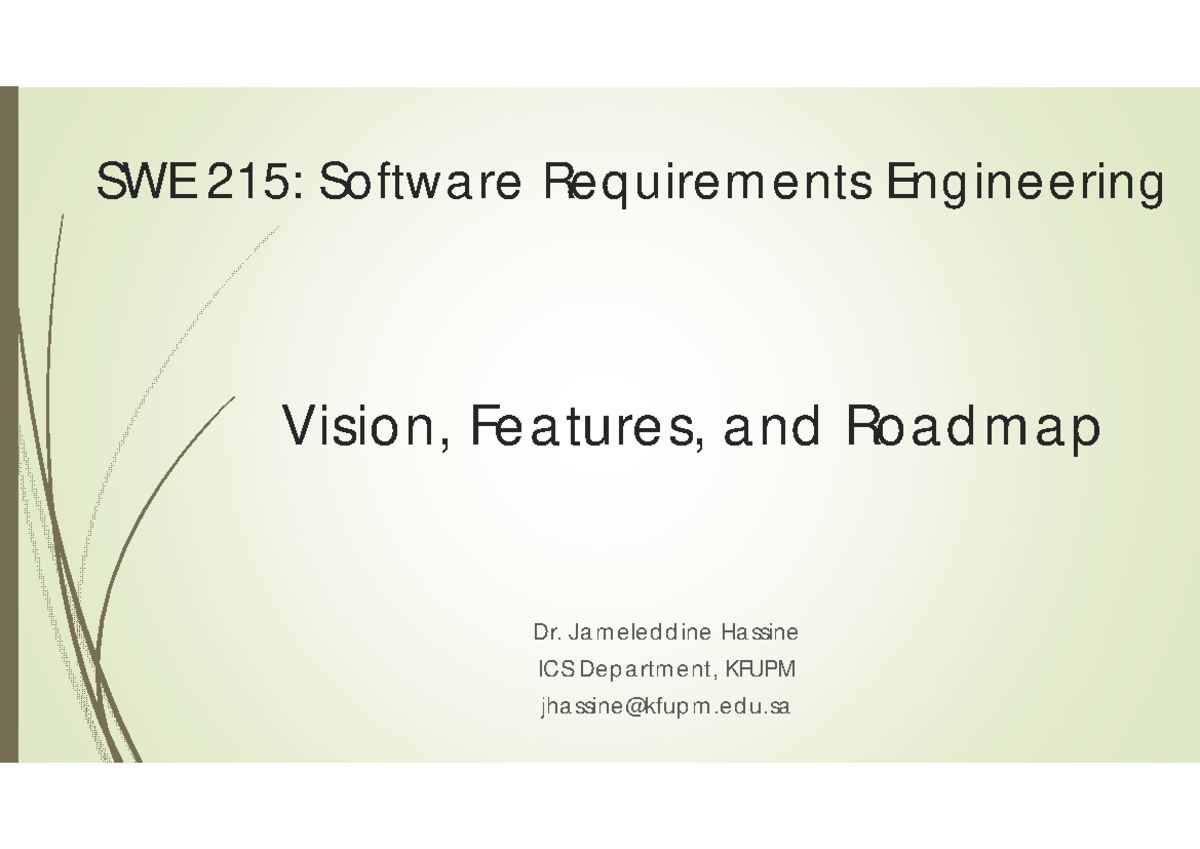 7-Vision Features and Roadmap - Vision, Features, and Roadmap Dr ...