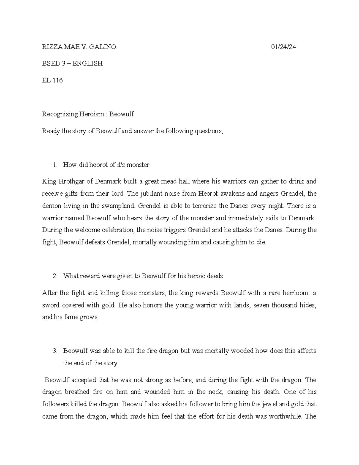 Wolf - Notes - RIZZA MAE V. GALINO. 01/24/ BSED 3 – ENGLISH EL 116 ...