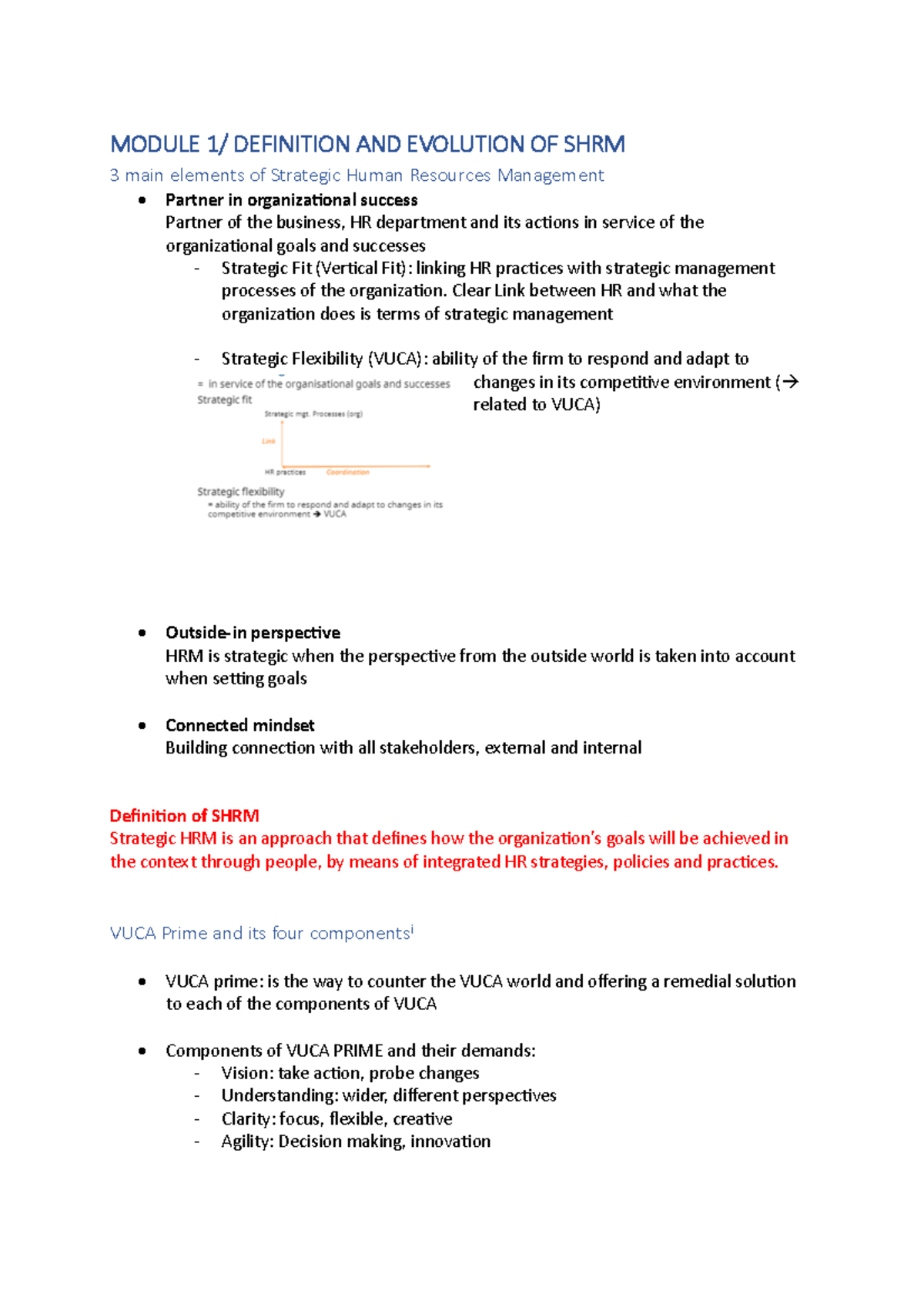 Strategic hr belangrijkste modules - MODULE 1 / DEFINITION AND ...