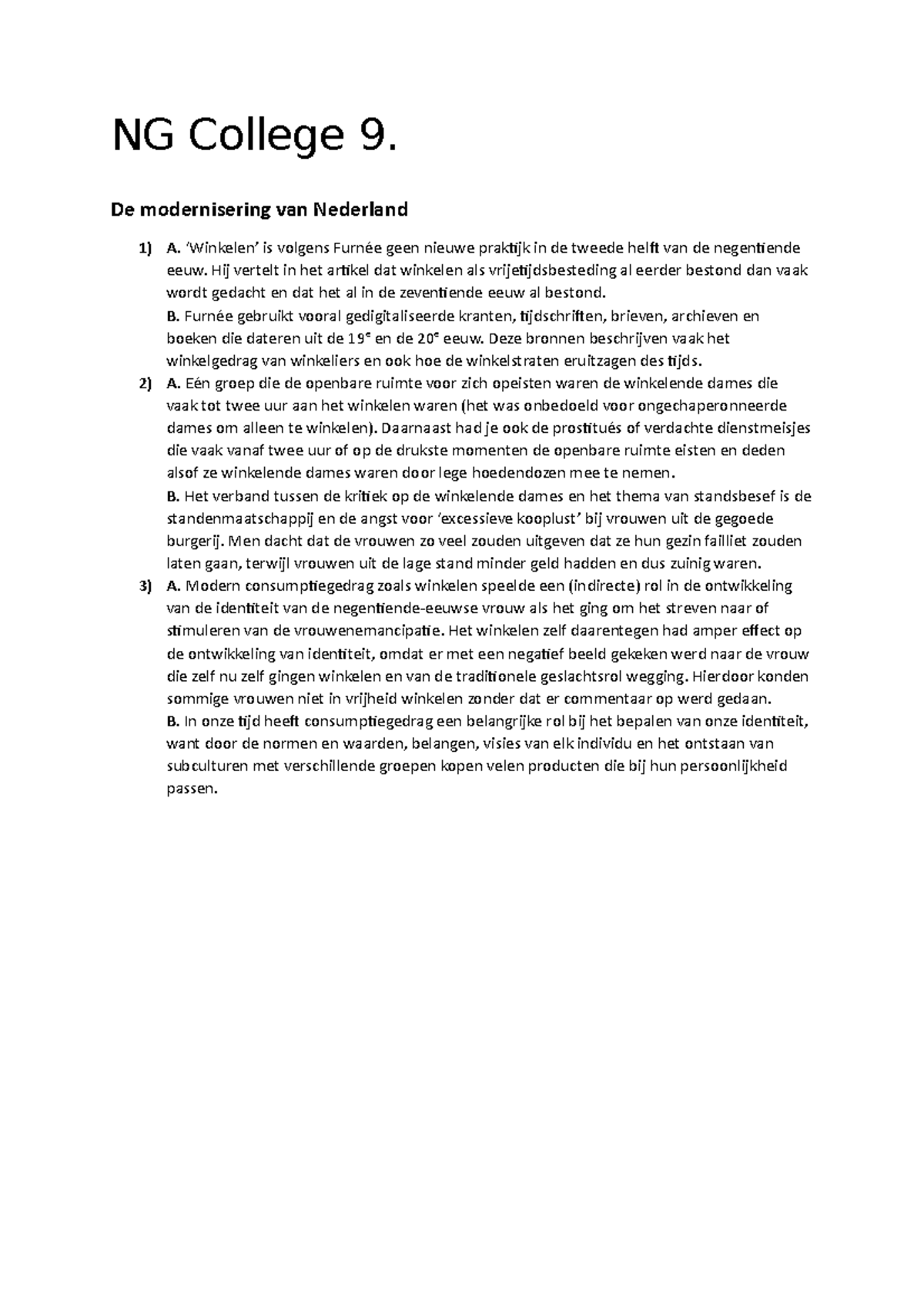 NG College 9. - Verplichte opgave week 9 van Nederlandse Geschiedenis ...