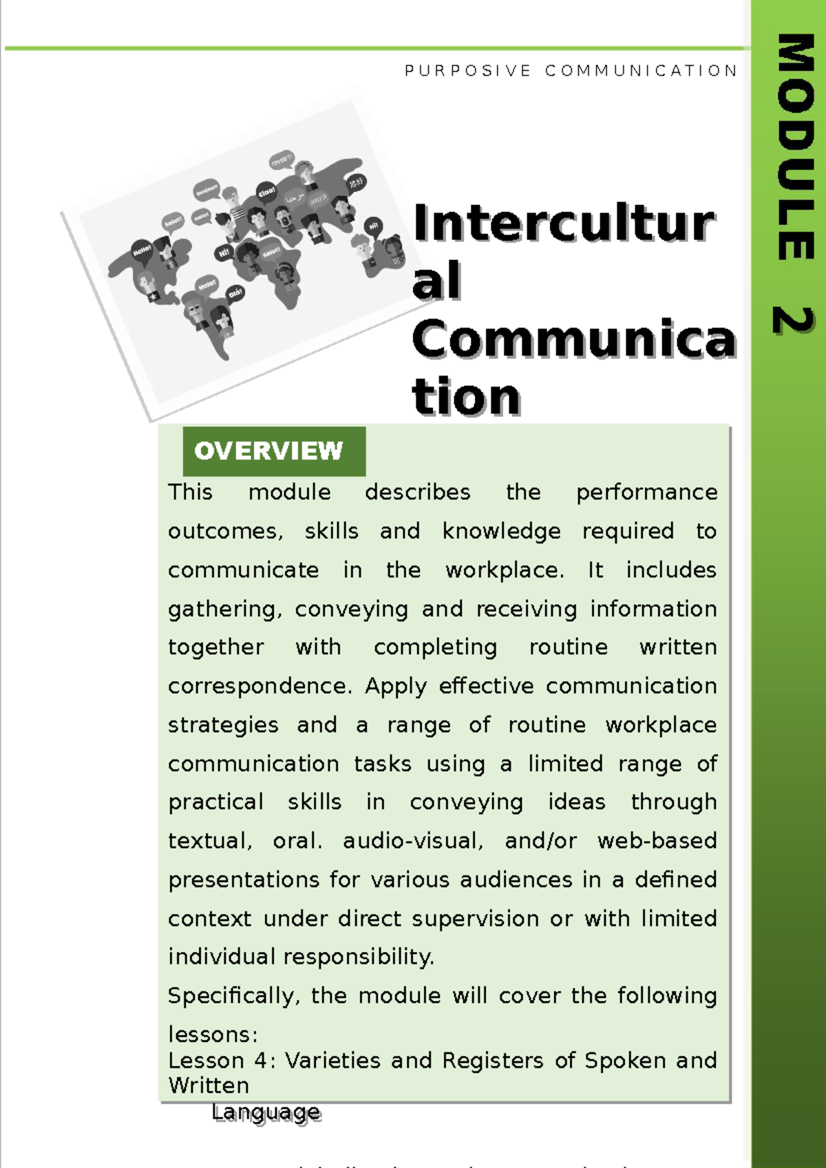 Module 2 intercultural communication - 22 Gfgjgcj This module describes ...