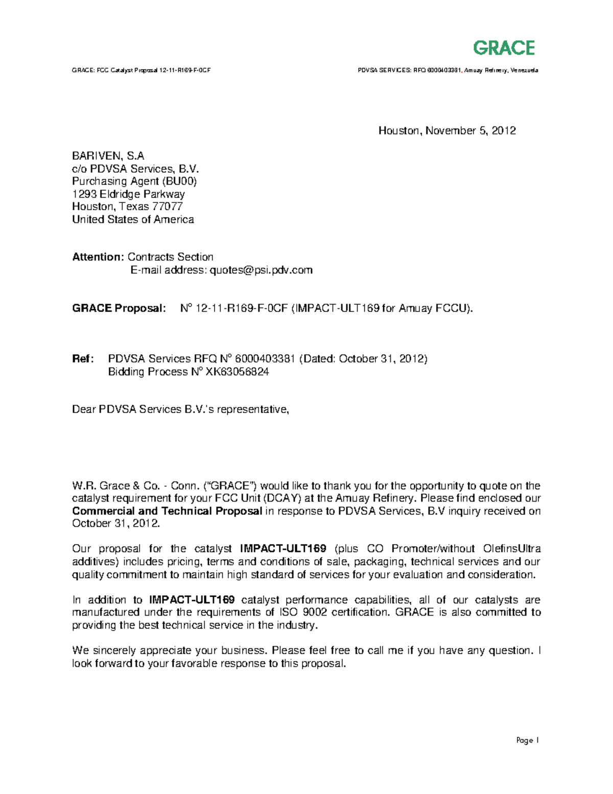 [000080 ]quimica - GRACE: FCC Catalyst Proposal 12-11-R169-F-0CF PDVSA ...