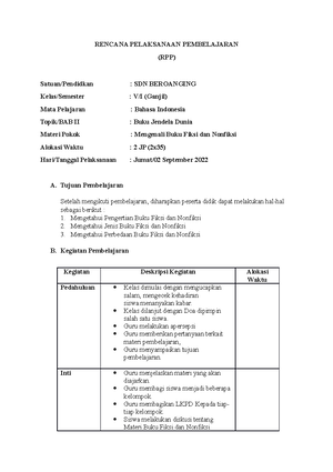 Rpp kelas 3 - bahan ajar - RENCANA PELAKSANAAN PEMBELAJARAN (RPP ...