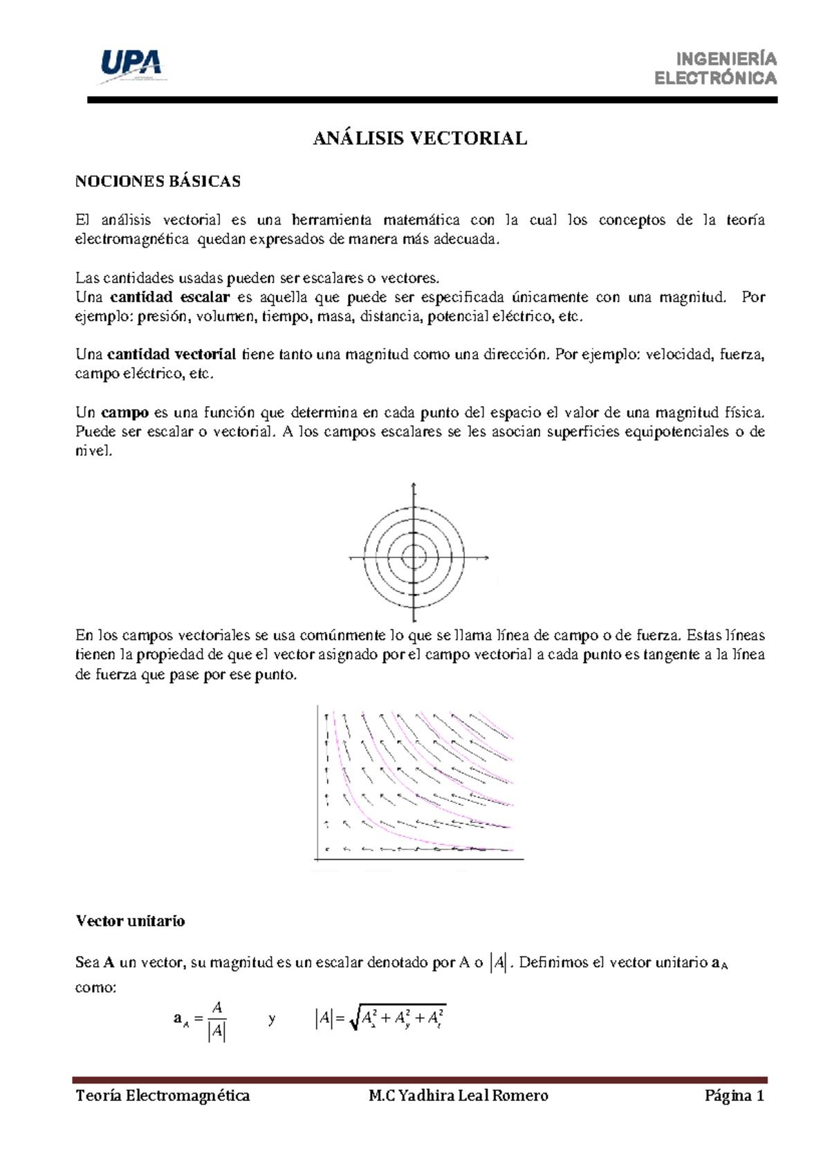 Analisis Vectorial - ####### ELECTRÓNICA ANÁLISIS VECTORIAL ...