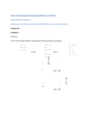 Chapter 1-2 Database Systems Design Implementation AND Management - MIS 560 Database Management ...