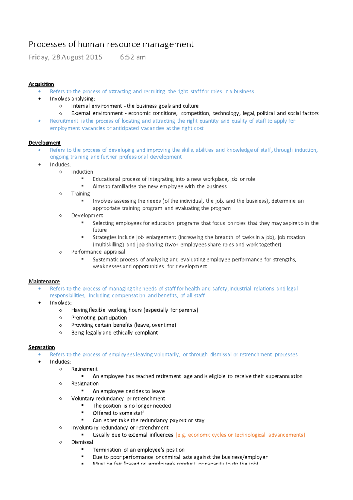 Business studies: human resource management - Refers to the process of ...