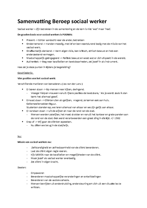Beroeps sociaal werker - BEROEPS SOCIAAL WERKER POOMA Present Dat je er ...