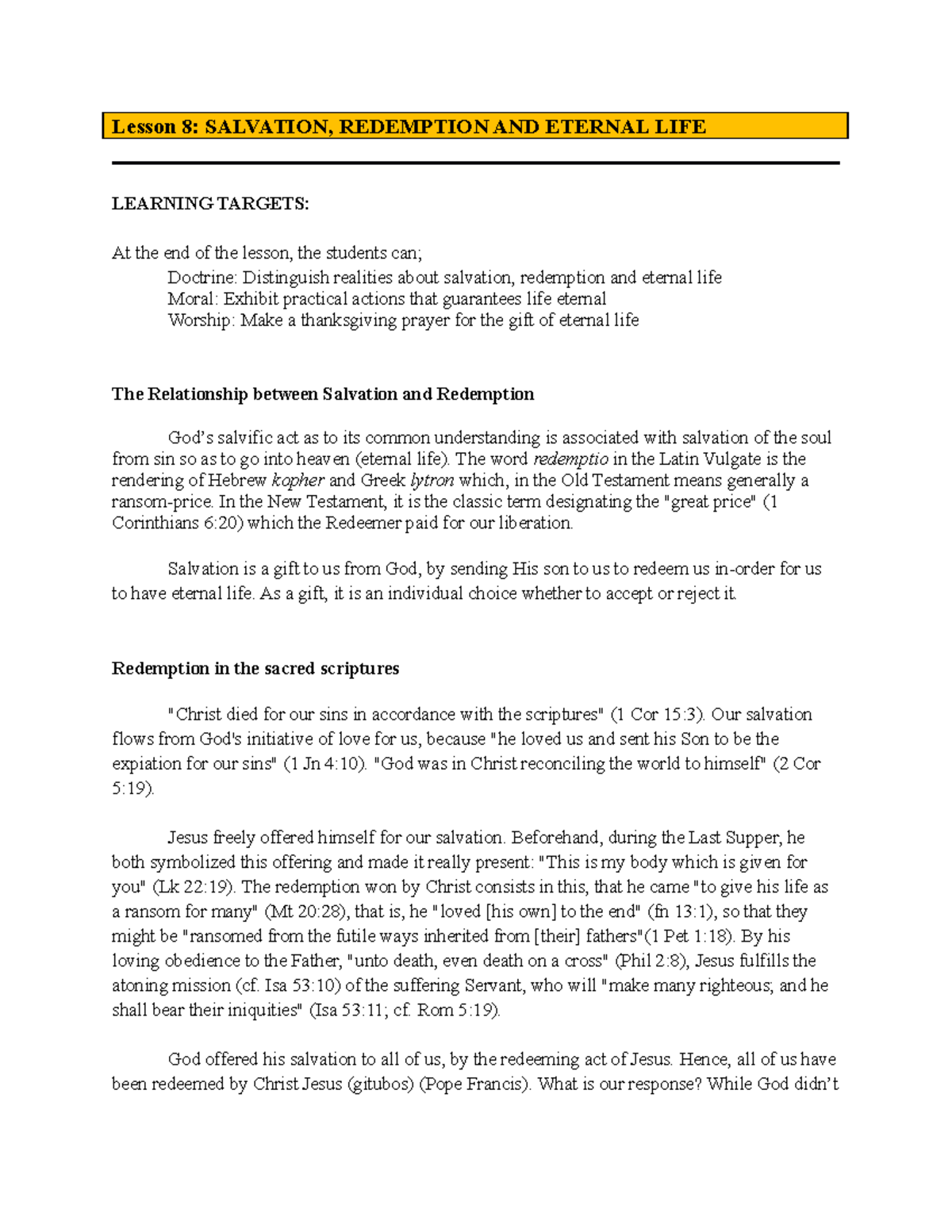 8.-Lesson-8-RS1-Salvation-Redemption-and-Eternal-Life - Lesson 8 ...
