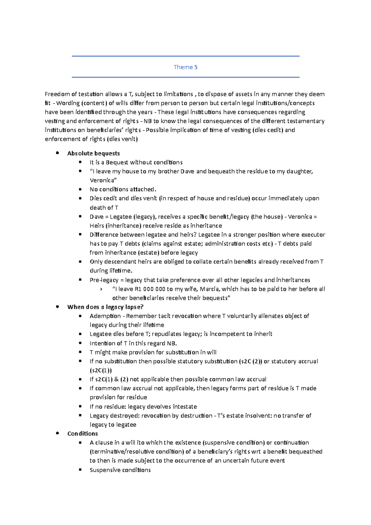 Chapter 10 Course - Law of Delict Notes FOR 2020 TO 2022 - Theme 5 ...