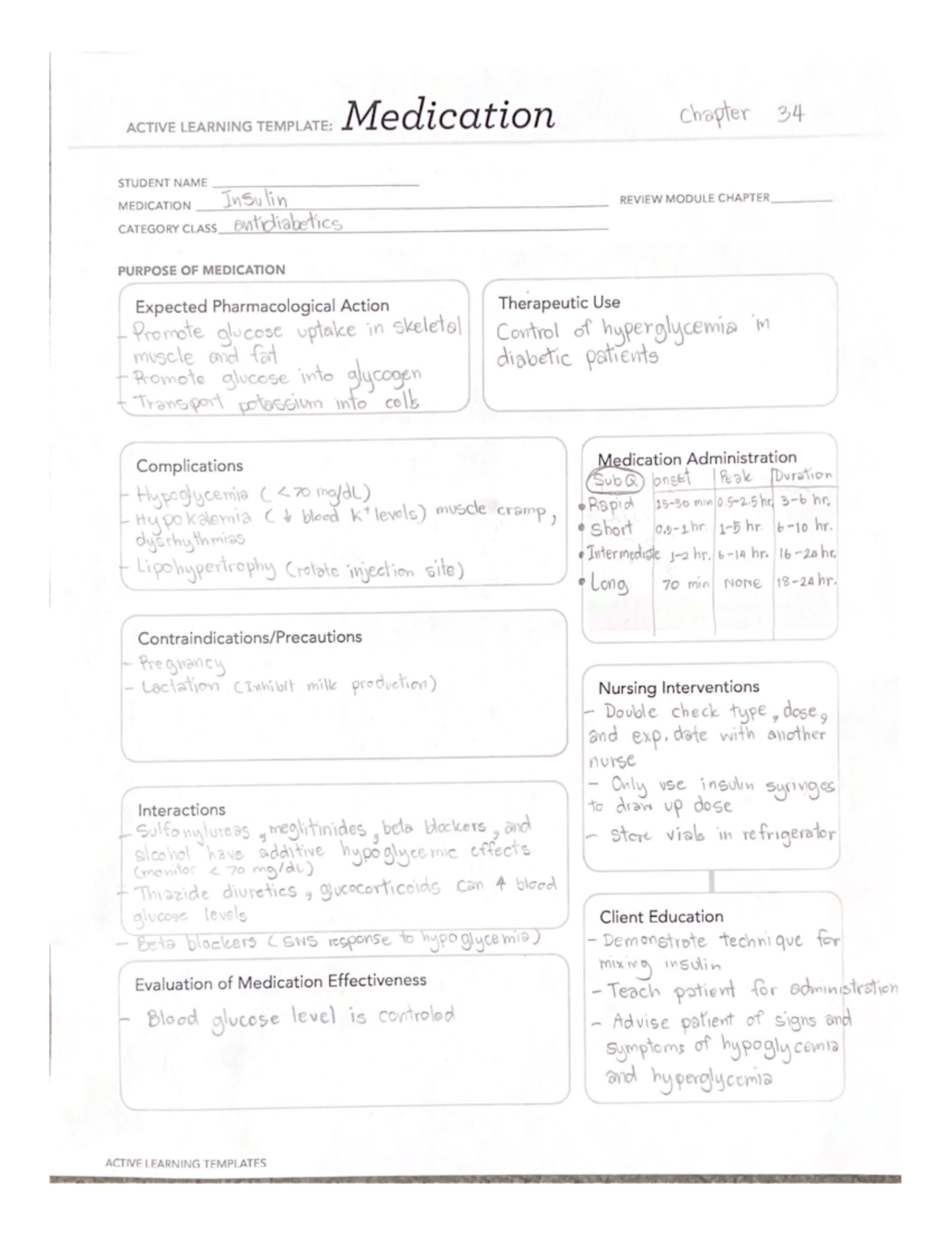 34 - Medication Card - ACTIVE LEARNING TEMPLATE: Me dication Craver a ...