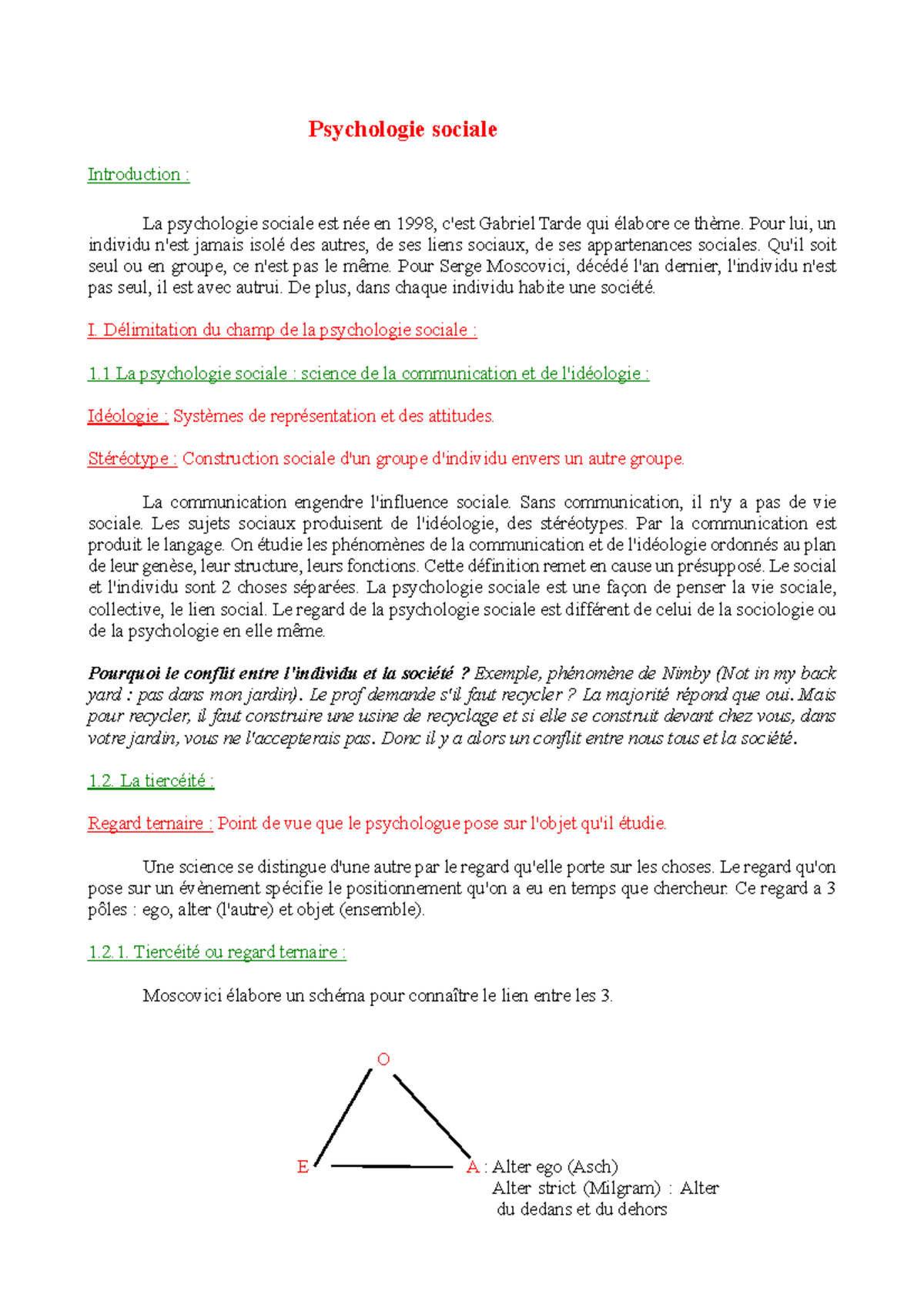 Psychologie sociale - Généralités - Warning: TT: undefined function: 32 Psychologie sociale ...