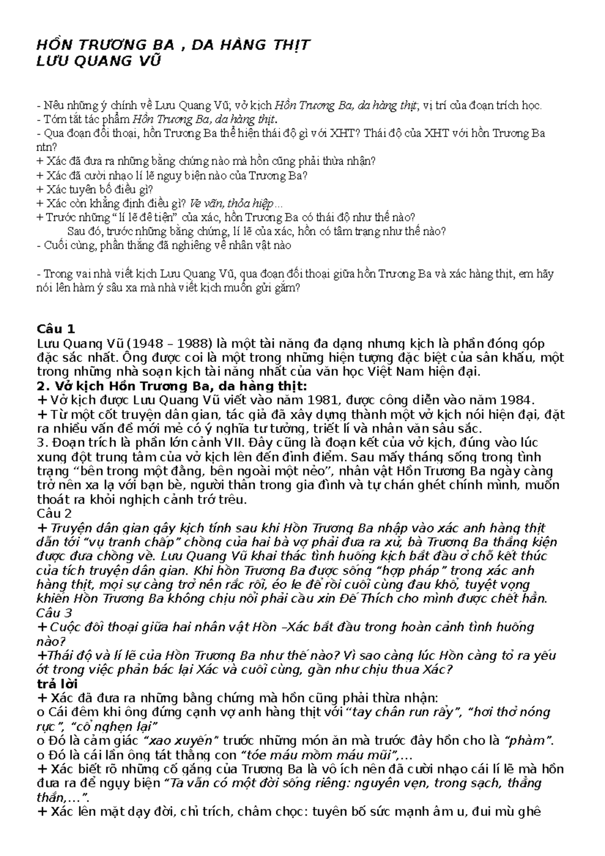 HDHB HỒN TRƯƠNG BA - SGAHRSJD - HỒN TRƯƠNG BA , DA HÀNG THỊT LƯU QUANG ...