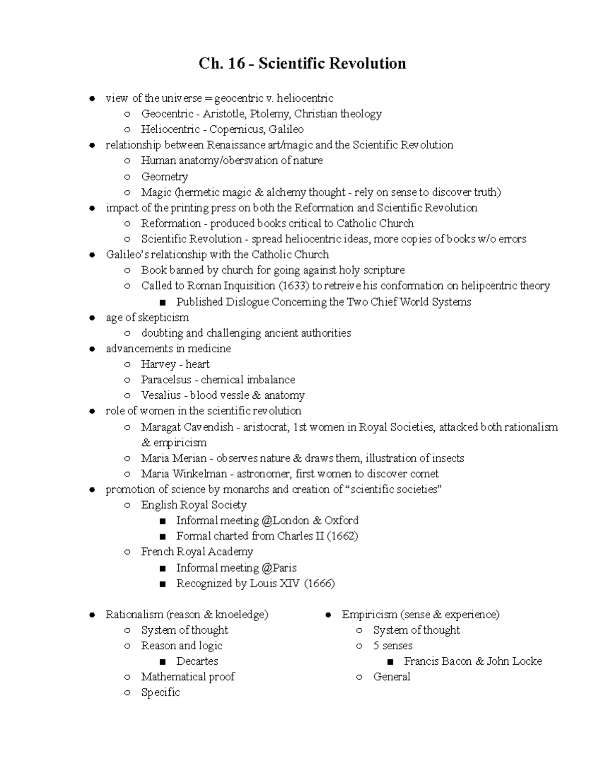 Scientific Revolution - Ch. 16 - Scientific Revolution view of the ...
