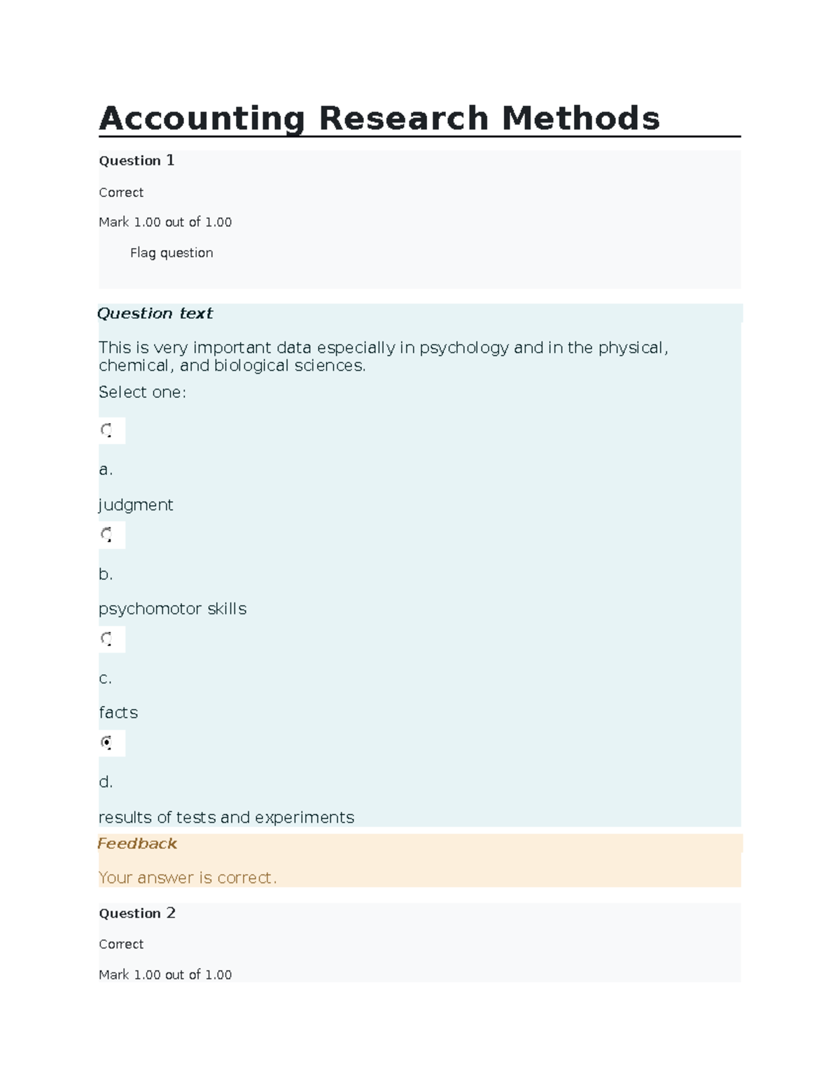 Accounting Research Methods (Midterm Q 1) - Accounting Research Methods ...