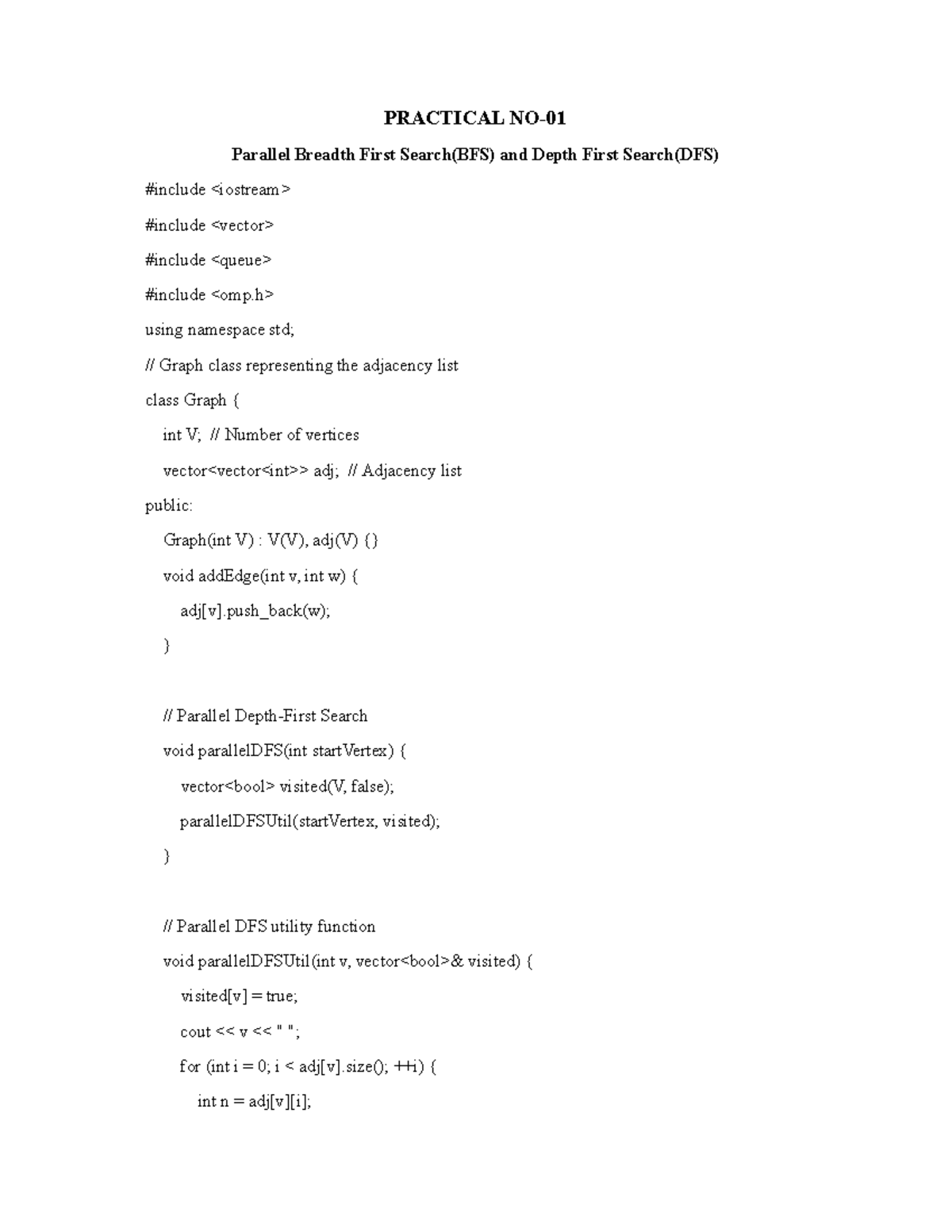 Hpc output 1-3 - non required any description - PRACTICAL NO- Parallel Breadth First Search(BFS ...