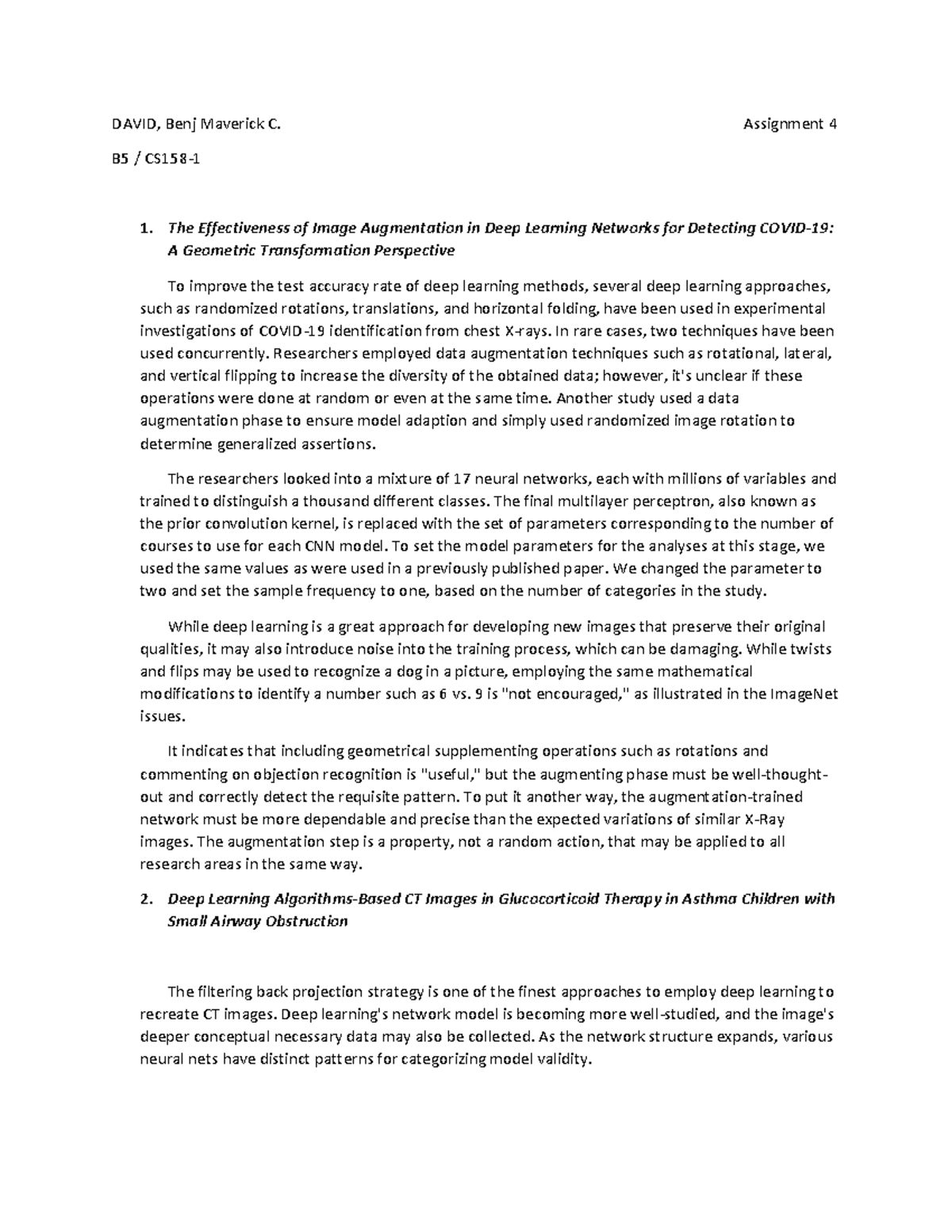 David Assignment 4 - DAVID, Benj Maverick C. Assignment 4 B5 / CS158- 1 ...