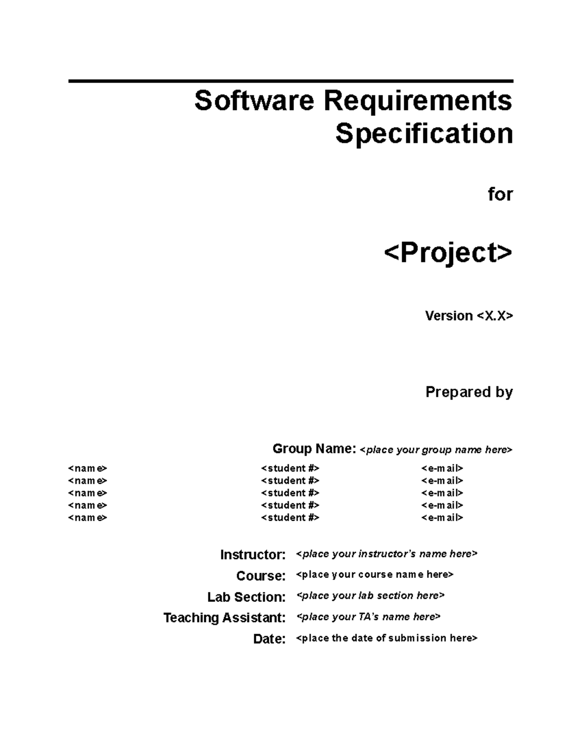 SRS-template IEEE - Summary B.tech AKTU - Software Requirements ...
