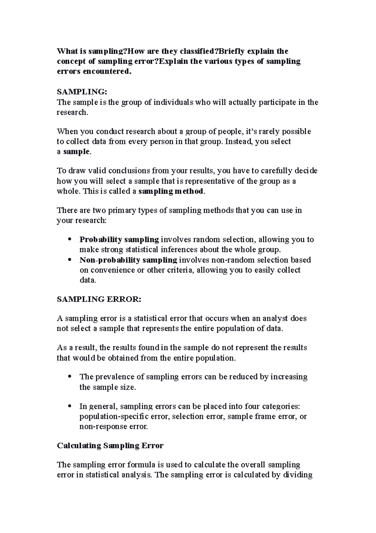 12b.RM and IPR - document - What is sampling?How are they classified ...