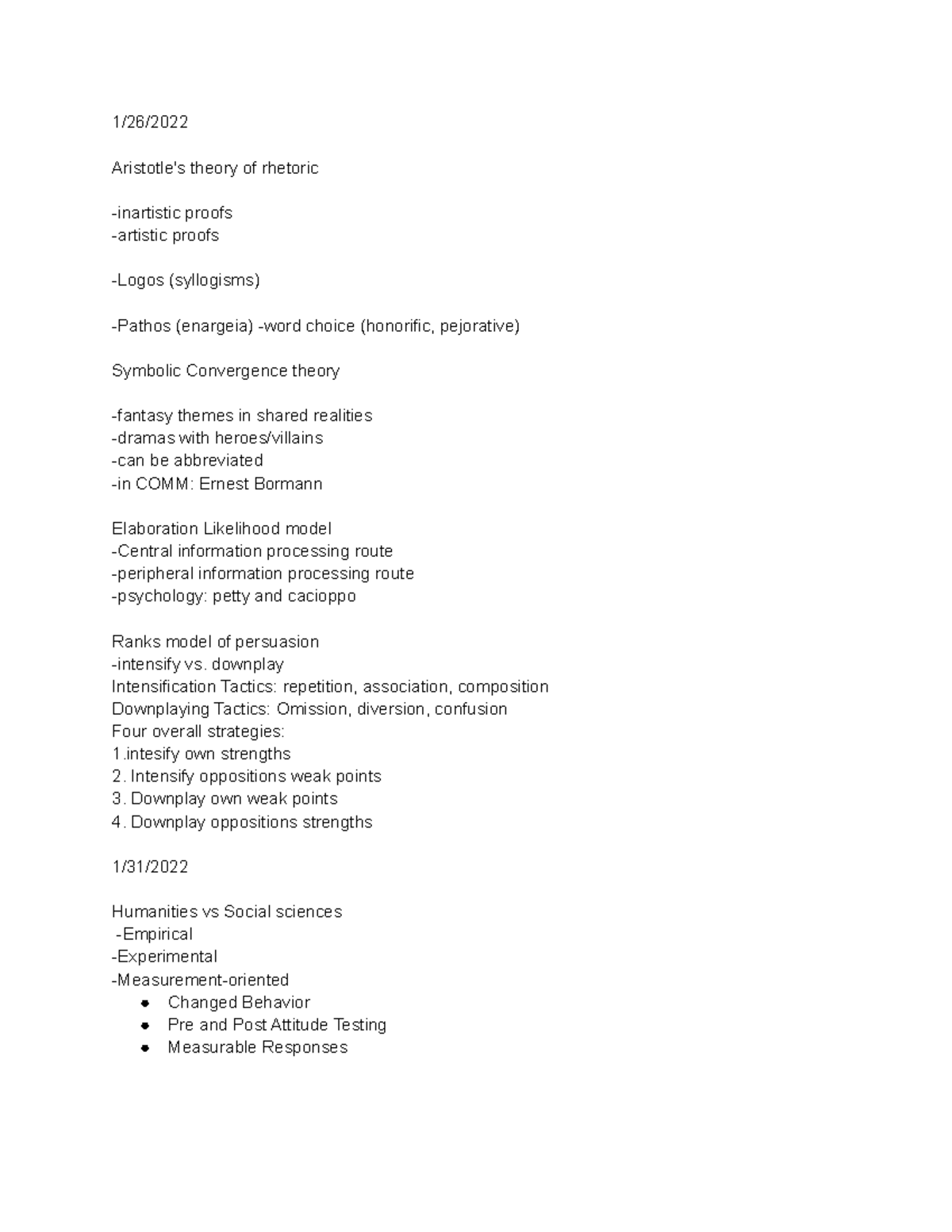 Persuasive speaking notes - 1/26/ Aristotle's theory of rhetoric ...