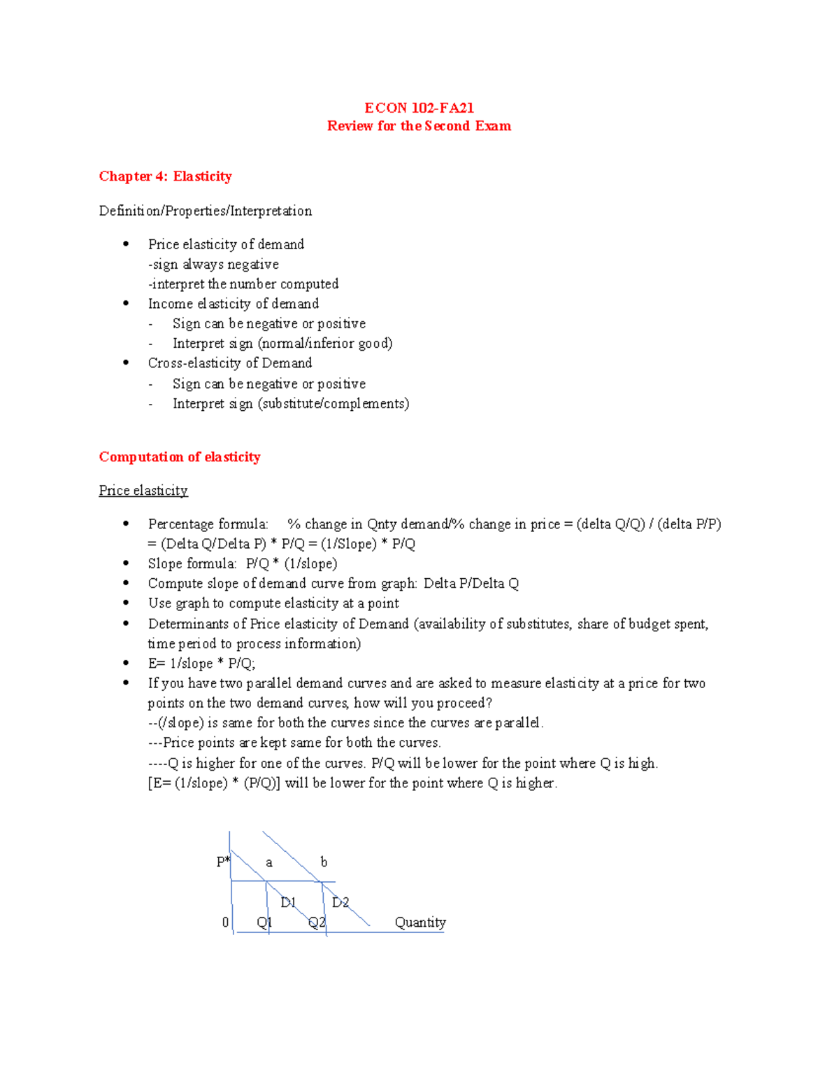 Econ 102 Review for the Second Exam - ECON 102-FA Review for the Second Exam Chapter 4 ...