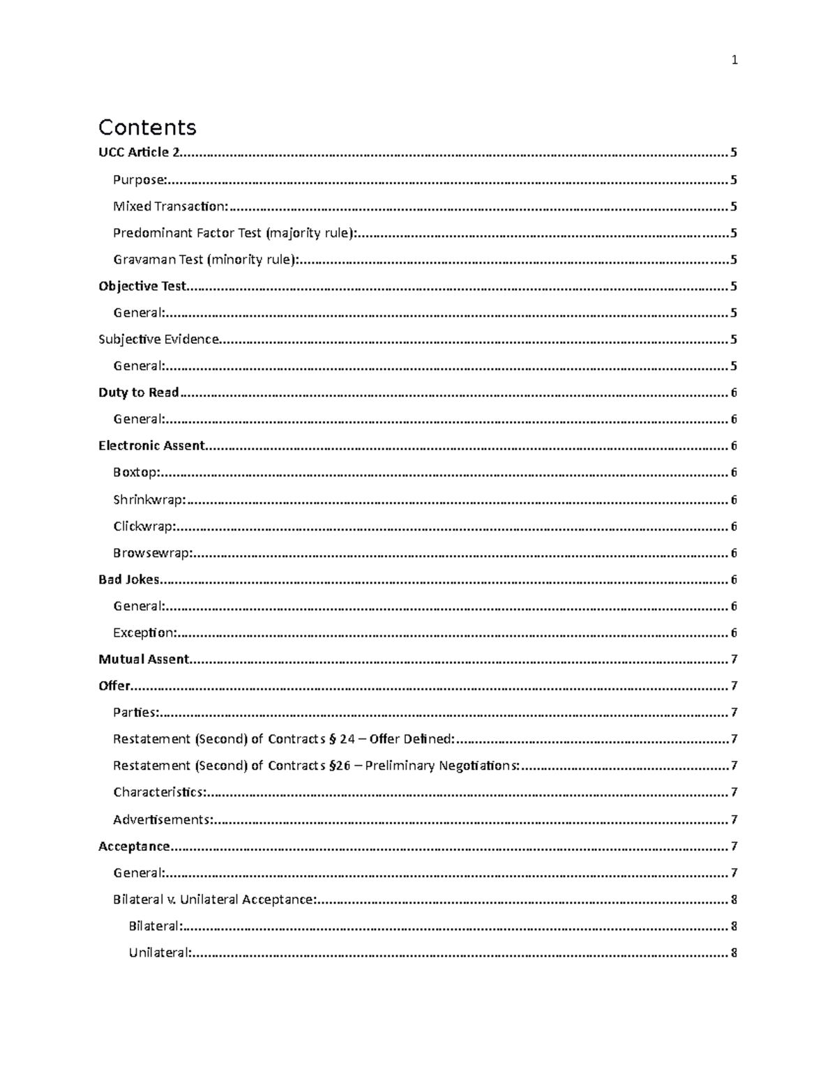 Chunking - Contracts - Outline - Contents UCC Article - Studocu