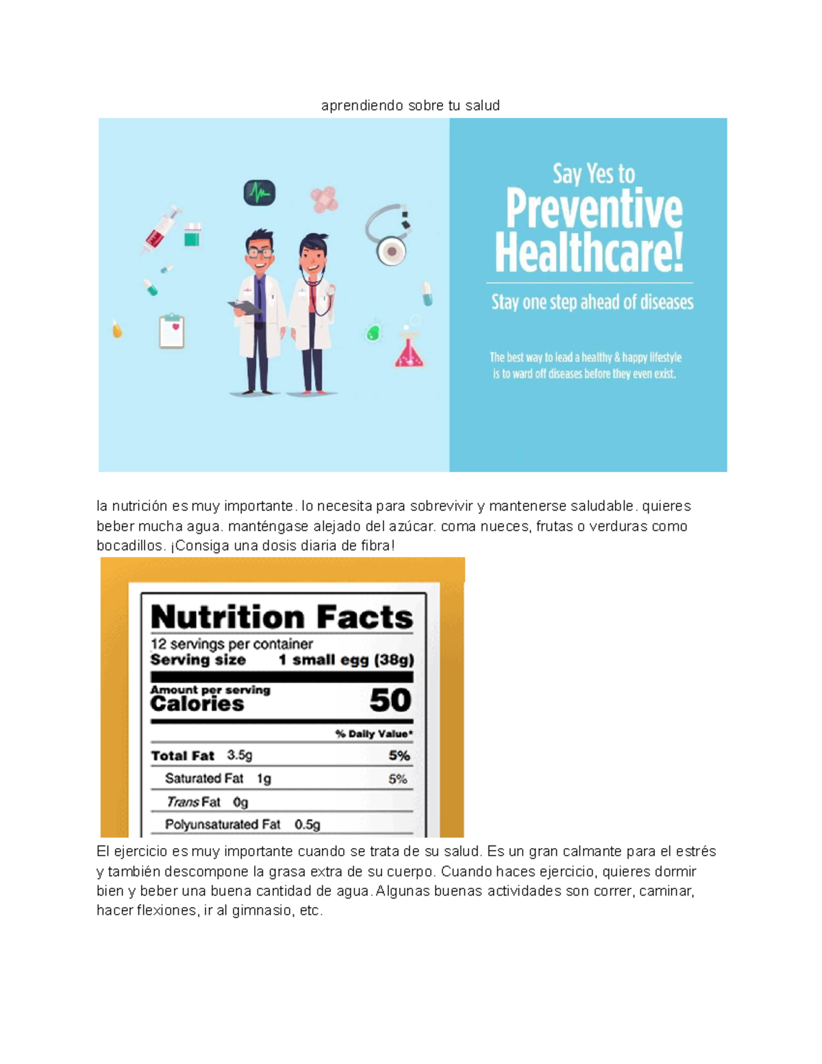 Last Spanish assignment - aprendiendo sobre tu salud la nutrición es ...
