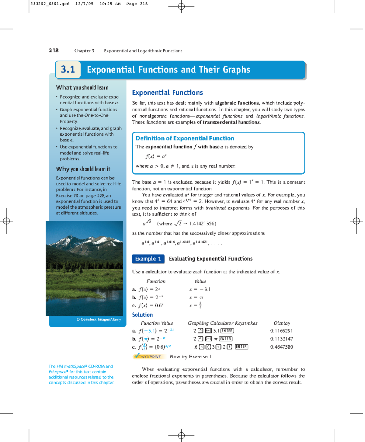 Exponential Functions and Their Graphs - ####### 218 Chapter 3 ...