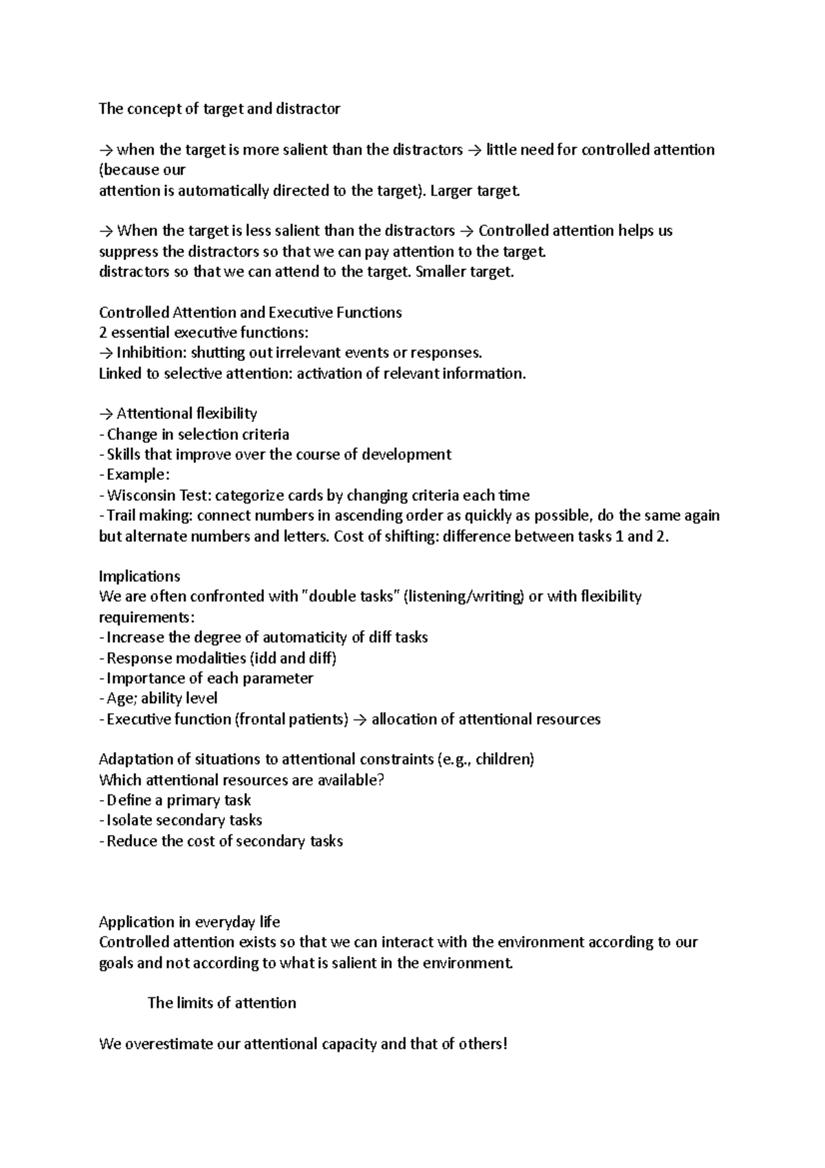 The concept of target and distractor - Larger target. → When the target ...